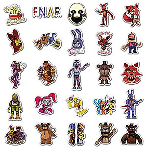 Five Nights at Freddy's Stickers 50 Pack Waterproof Stickers Laptop Bumper Skateboard Water Bottles Computer Terror Game Stickers