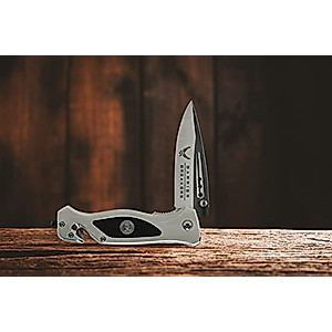 Military Gift Shop Air Force Folding Elite Tactical Knife - Air Force Rescue Knife (SILVER)