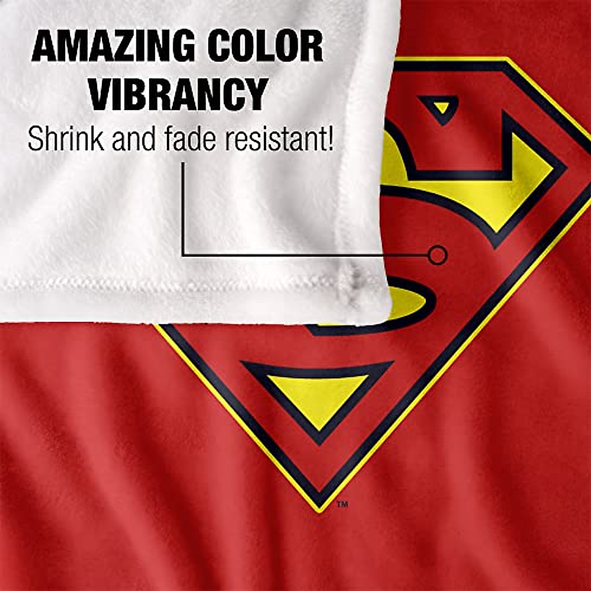 Superman Blanket, 50" x 60", Superman Cape Full Color Logo Silky Touch Super Soft Throw Blanket