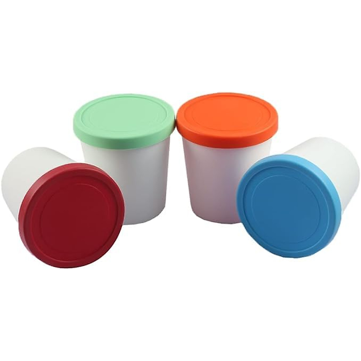 INANNING Modern and Sleek Ice Cream Containers (4 Pcs) - Reusable, Leak Resistant, Freezer & Microwave Safe