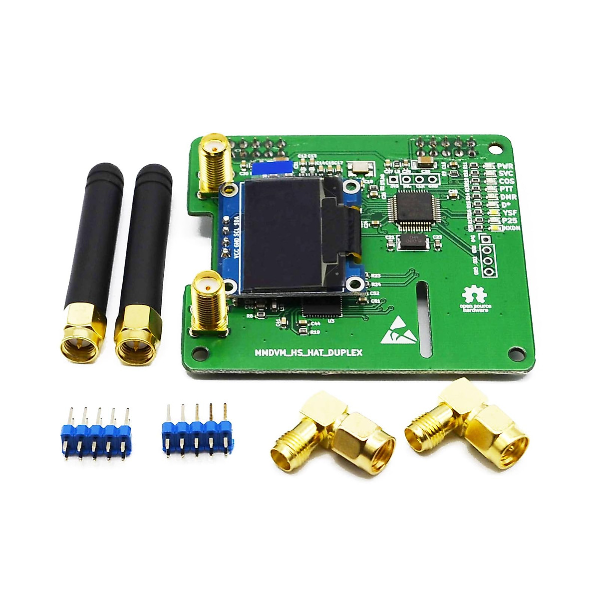 AURSINC MMDVM Duplex Hotspot Module Dual Hat V1.5.2 with 0.96 OLED Display Support P25 DMR YSF NXDN DMR Slot 1 + Slot 2 for Raspberry Pi, Pi Zero (with OLED)