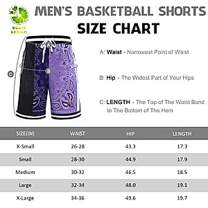BOOMLEMON Men's Basketball Shorts Workout Athletic Paisley Shorts Mesh Print Running Short Pants(Patchwork Purple XS)
