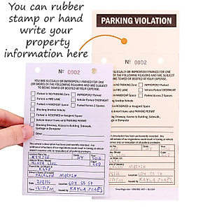 SmartSign NCR 2-Part Perforated Numbered Parking Violation Ticket | 4.25" x 9.25" Manila Tag with Adhesive Strips, Pack of 50