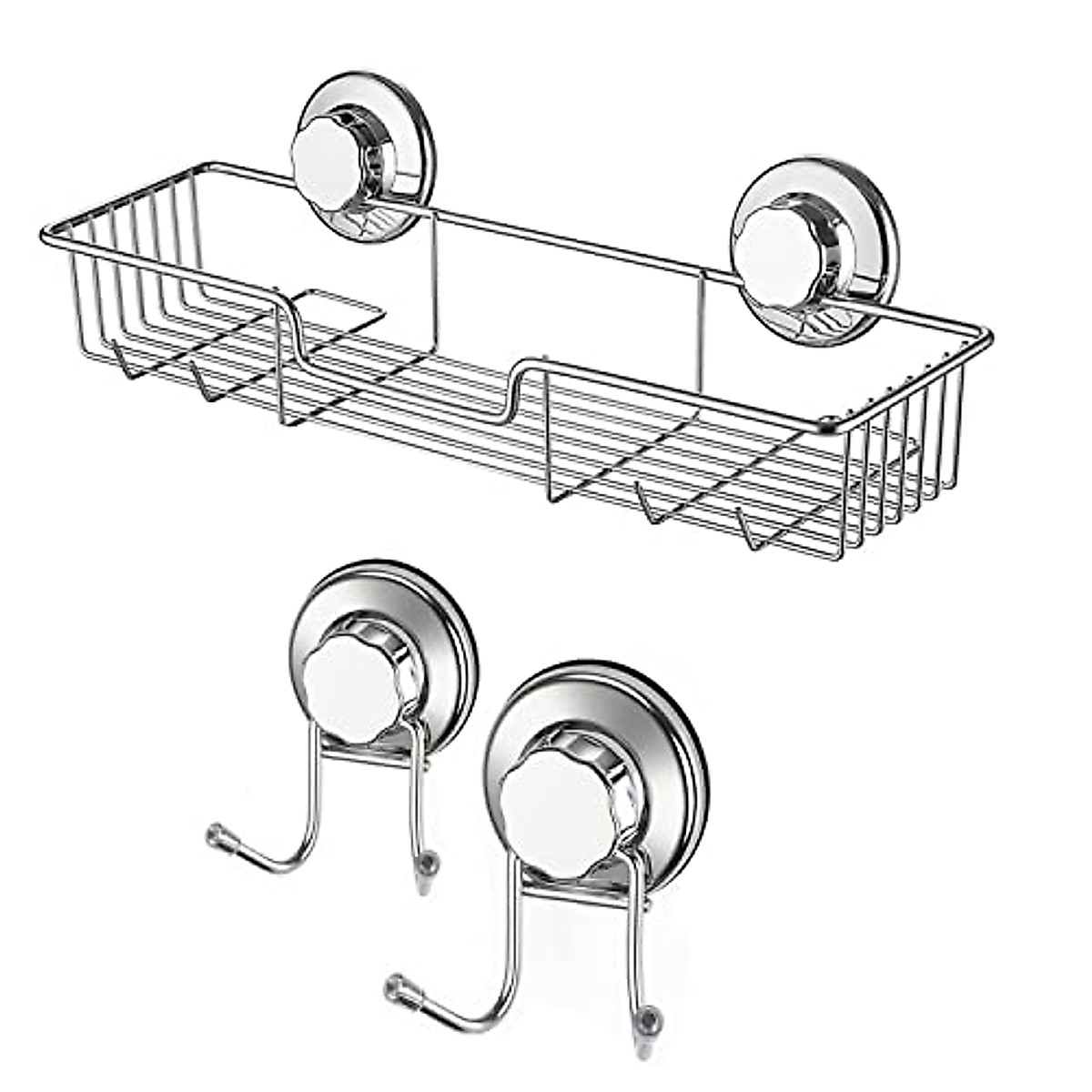 iPEGTOP Suction Cup shower caddy and Double Hooks
