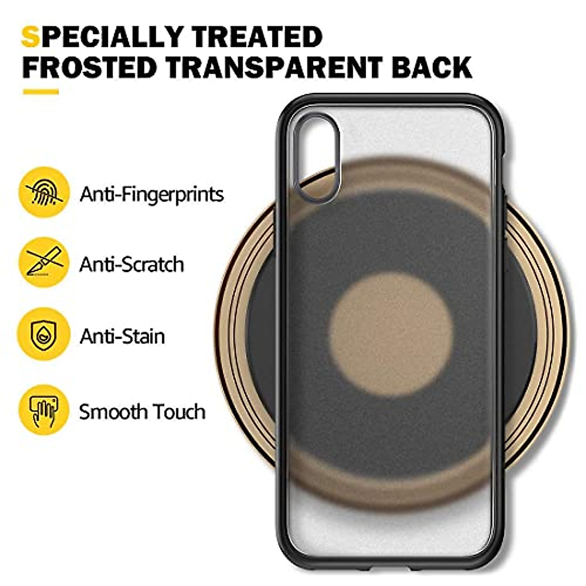Humixx Shockproof Series iPhone X Case/iPhone Xs Case, [Military Grade Drop Tested] [Upgrading Material] Translucent Matte Case with Soft Edge, Heavy Duty Protective Case, 5.8 Inch Black