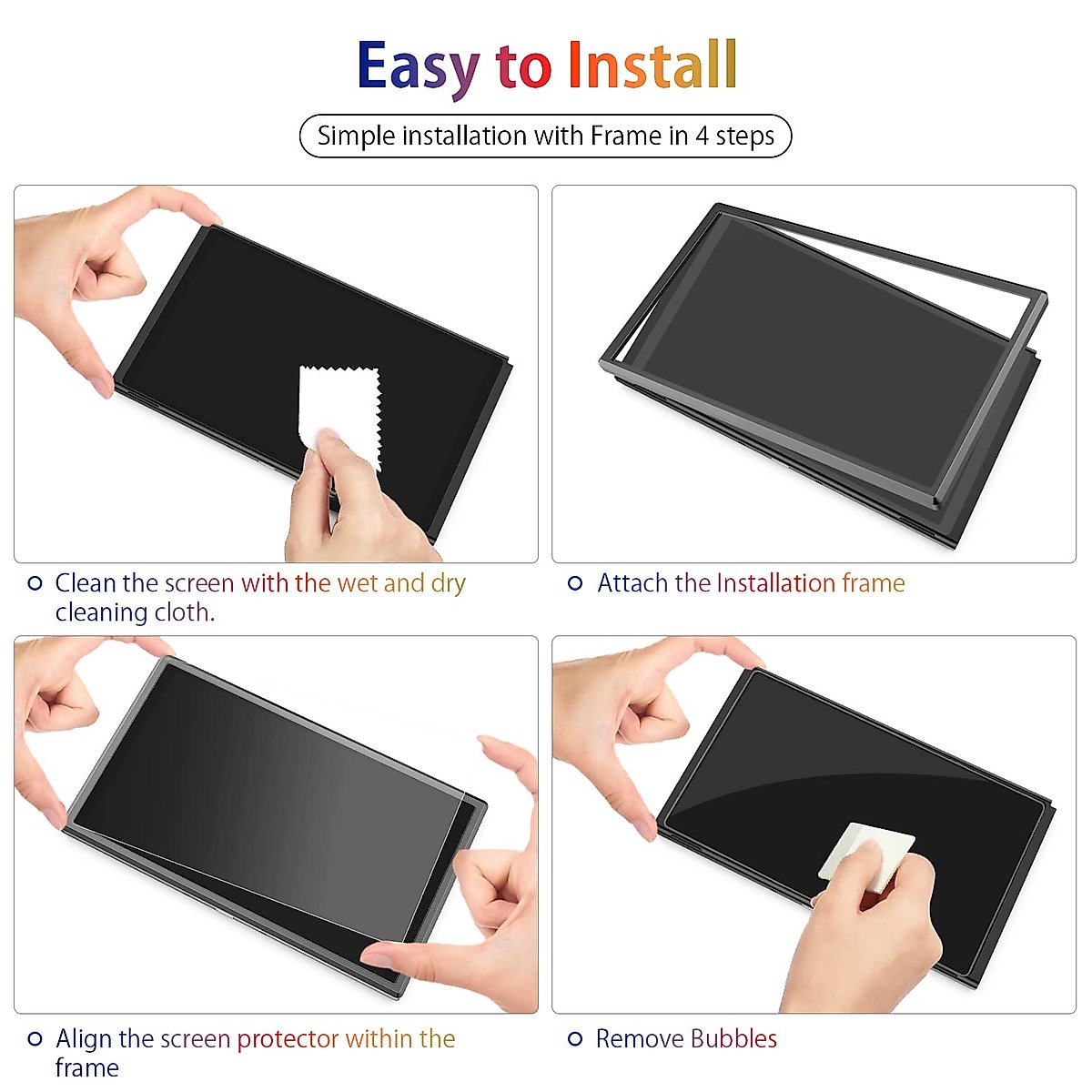 [4 Pack] daydayup Tempered Glass Screen Protector Compatible with Nintendo Switch OLED Model 2021 - with [Alignment Frame] Transparent HD Clear Screen Protector for Accessories & Console