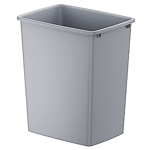 LOVMOR 35QT Kitchen Trash Can, Sturdy and Lightweight Slim Trash Can, Trash Cans for Kitchen, Workspace, Bathroom, Office, Easy to Clean, 2 Pack, Gray