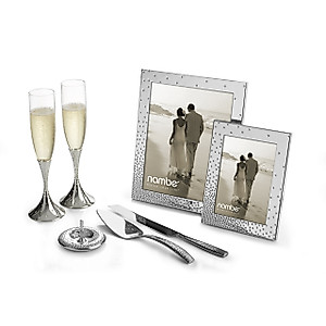 nambe Dazzle Cake Knife and Server Set | 2-Piece Set | 12-inch | Stainless Steel Set | Wedding Cutter Slicer for Serving Cakes or Pie at Birthdays and Events | Set Comes in A Giftable Box