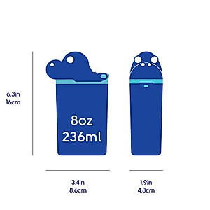 Precidio New Drink in the Box FunTops Eco-Friendly Reusable Drink Container Design, 8oz (Hippo)