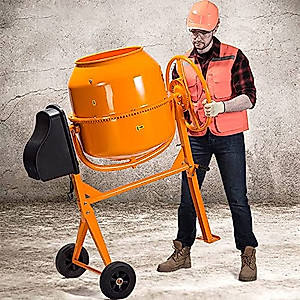 GIVIMO 4.2 CU FT Electric Cement Mixer Electric Concrete Mixer 1/2 HP 120 L Construction Mortar Stone Cement Mixing Machine 30RPM