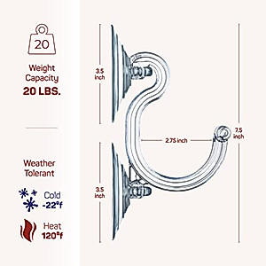 SEWANTA Christmas Wreath Hanger for Glass Front Door - Giant Suction Wreath Hanger, Hang Large or Heavy Wreaths Securely on Glass Doors and Windows up to 20 Lbs - Heavy Duty Wreath Holders - USA Made