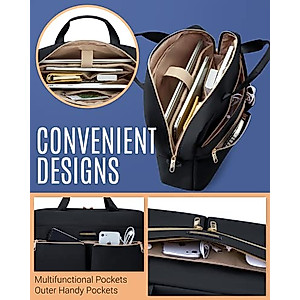 LIGHT FLIGHT Laptop Bag, 15.6 Inch Business Briefcase,Water-Repellent Shoulder Messenger Bag,Computer Bag Work Office Travel,Black