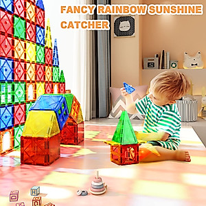 Magnetic Tiles with Ferris Wheel Expansion Set, Magnetic Blocks Toys for 3+ Year Old Boys and Girls, STEM Educational Learning Construction Toddler Kids Toys - Ferris Wheel