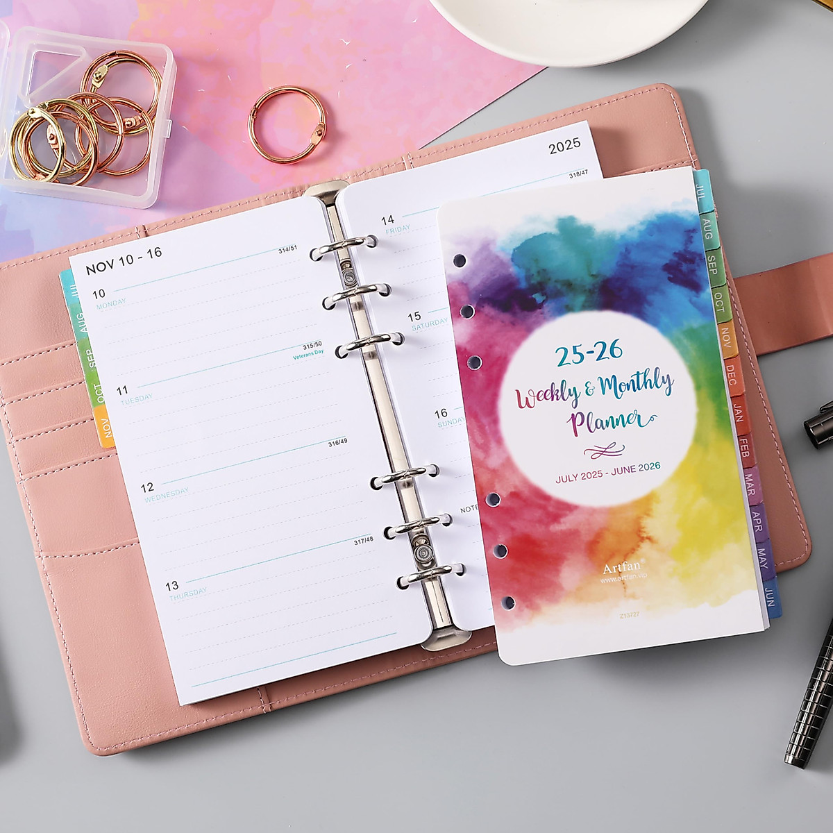 2025-2026 Planner Refills - Planner Refills 2025-2026, 2025-2026 Weekly and Monthly Planner Refills from Jul. 2025 - Jun. 2026, 3.75 x 6.75 inch, 6 Holes