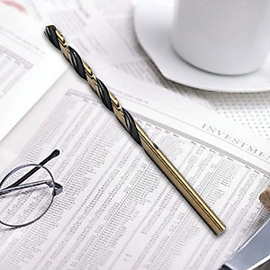 Aopin 2pcs HSS 0.12" Inch (3mm) Metric Gold Cobalt Titanium High Speed Steel Twist Drill Bit,Suitable for Cast Iron,Stainless Steel,Copper, Wood,Plastic