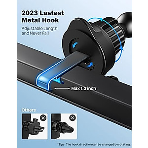 JOYTUTUS Phone Holder Car Vent Phone Mount, Never Blocking Air Vent with Extension Clip, 2 in 1 Car Phone Holder Mount for Car, Adjustable Cell Phone Holder Car, Fit iPhone Samsung All Smartphones