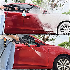 Pressure Washer Foam Cannon Snow Foam Lance & Extension Wand with 1/4” Quick Connector & 5 Spray Tips & Turbo Nozzle for Portland Husky Ryobi Greenworks Pressure Washer