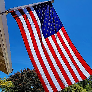 American Flag 4X6 FT Outdoor 100% in USA - American Flags for Outside 4X6, US Flag 4x6 Heavy Duty Outdoor with Luxury Embroidered Stars, Brass Grommets and Sewn Stripes - Deluxe American Flag 4x6 FT