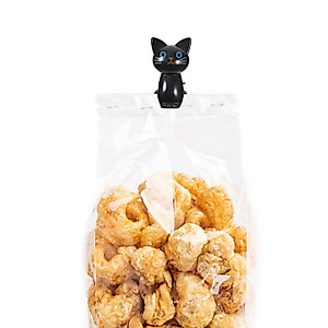BESTonZON Potato Chip Bag Clips, 8PCS Cat-Shaped Bag Clips, Kitchen Food Bag Clips for Airtight Seal Multipurpose Clips, Paper Clips Cute Cat Clips for Kitchen Organization and Home Use (Black)