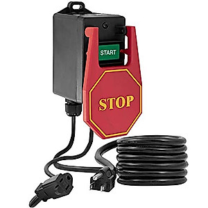 Fulton 110V Single Phase On/Off Switch with Large Stop Sign Paddle for Easy Visibility and Contact for Quick Power Downs Ideal for Router Tables Table Saws and Other Small Machinery