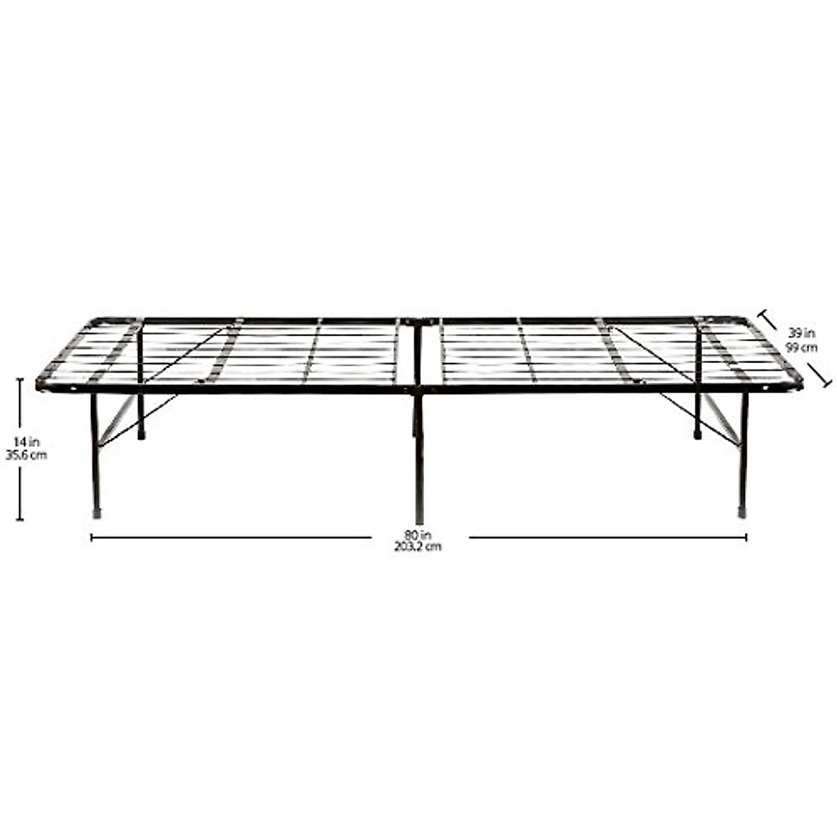 ZINUS SmartBase Tool-Free Assembly Mattress Foundation / 14 Inch Metal Platform Bed Frame / No Box Spring Needed / Sturdy Steel Frame / Underbed Storage, Twin XL