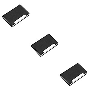 Tofficu 3pcs Business Wallet Name Holder Stainless Steel Case Holder for Business