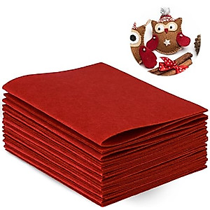 10 Pcs Red Felt Sheets 7"x11.2" Felt Fabric for Crafts Squares Felt Fabric Sheets Thick Red Fabric Non-Woven Felt Fabric for Halloween Christmas DIY Patchwork Sewing Craft Decorative Projects