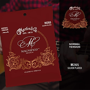 Martin Magnifico Classical Guitar Strings, Normal Tension (M265), Silver
