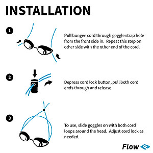 Flow Bungee Goggle Strap Kit (2-Pack) - Universal Adjustable Replacement Straps for Swim Goggles (Neon Green)