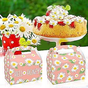 12 Pack Daisy Flower Favor Treat Boxes Pink Daisy Birthday Treat Boxes Hello Summer Goodies Gift Boxes for Baby Shower Birthday Party Decorations Supplies