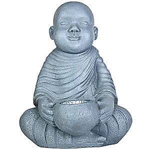 Uonlytech LED Decor Asian Decor LED Solar Light Monk Solar Light Solar Star Lights LED Garden Light Buddha Statue Ornaments Lighting Solar Lamp for Outdoor Light Decoration Yard Light Decor