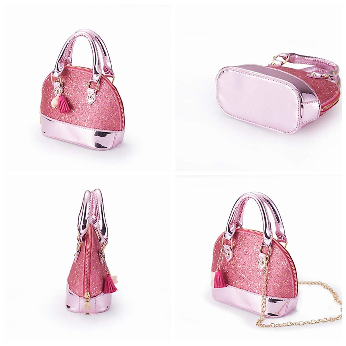 YiSu Princess Little Girls Purses Toddler kids Crossbody Bag Wall et Shell Shape Handbags for girls cute Tote (pink)