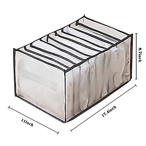 Large Jeans organizer, Upgraded Wardrobe Clothes Drawer Organizer for Jeans Closet Organizers Storage Large 9 Grid Clothes Storage Organization with Handle Stackable Washable Mesh (1PCS Grey)