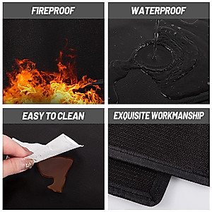 24'' x 42'' Upgraded Thickened Fireplace Mat, Half Round Fire Resistant Mat, Fireproof Rug Retardant Hearth Pad for Fireplace Wood Stove, Protect Floor from Sparks Embers Indoor Outdoor