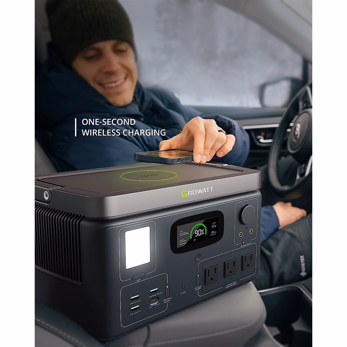 GROWATT Solar Generator VITA 550 Portable Power Station with 200W Solar Panel, UP to 1050W Output, 538Wh LiFePO4 Battery, Fast Solar Charging, Solar Powered Generator for Outdoor Camping/RV/Home Use