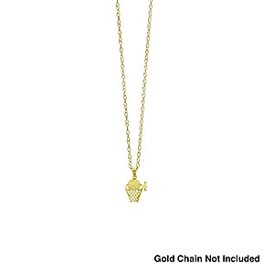 Gold Basketball Hoop Charm Pendant - 10 Karat Gold - Sports Jewelry - Basketball Team Jewelry (Style 4)