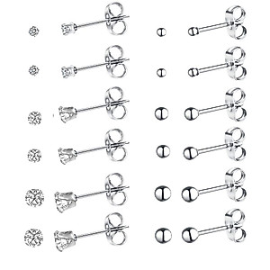 20g Tiny Round Clear Cubic Zirconia Ball CZ Cartilage Stud Earrings For Women Mens Stainless Steel Small Mini Tragus Studs Hypoallergenic Huggie Piercing Jewelry Sets Gifts 2mm 3mm 4mm (Silver)