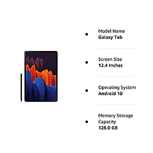 SAMSUNG Galaxy Tab S7+ Wi-Fi, Mystic Black - 128GB (SM-T970NZKAXAR) (Renewed)