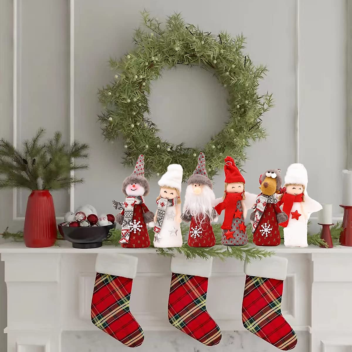 Christmas Hanging Ornaments, 6pcs Cute Christmas Hanging Decorations Christmas Angel Dolls Christmas Tree Hanging Pendants Christmas Decoration Indoor Outdoor