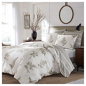 Stone Cottage - Queen Duvet Cover Set, Cotton Sateen Bedding with Matching Shams, Elegant Home Decor (Willow Tan/Beige, Queen)