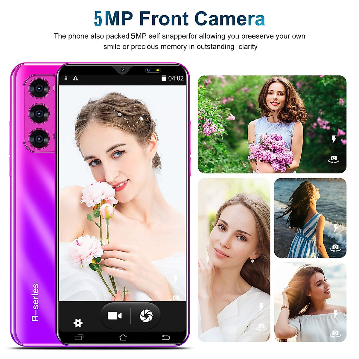 ASHATA 11.0 Phone, 5in Smartphone for 11, 2.4G 5G WiFi 5MP Front 8MP Rear Camera 4800mah MT6580 8 Core 1920x1080 2GB RAM 16GB ROM
