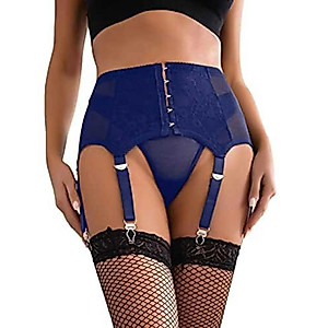 Love Salve Lingerie for Women - Sexy 2-Piece Garter Belt Set with Lace & Adjustable Straps - Valentine's Day Lingerie Women - Garter Belt with Stockings for Women - Perfect Fit & Curves Enhancement