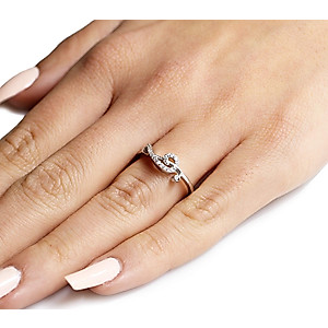 CloseoutWarehouse Cubic Zirconia Sideway Swirl Music Note Ring Sterling Silver Size 14