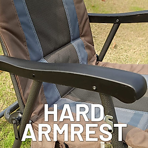 TIMBER RIDGE Foldable Padded Rocking Chair Set of 2 for Outdoor, High Back and Heavy Duty, Portable for Camping, Patio, Lawn, Garden, Yard or Balcony, Supports 300lbs, Brown