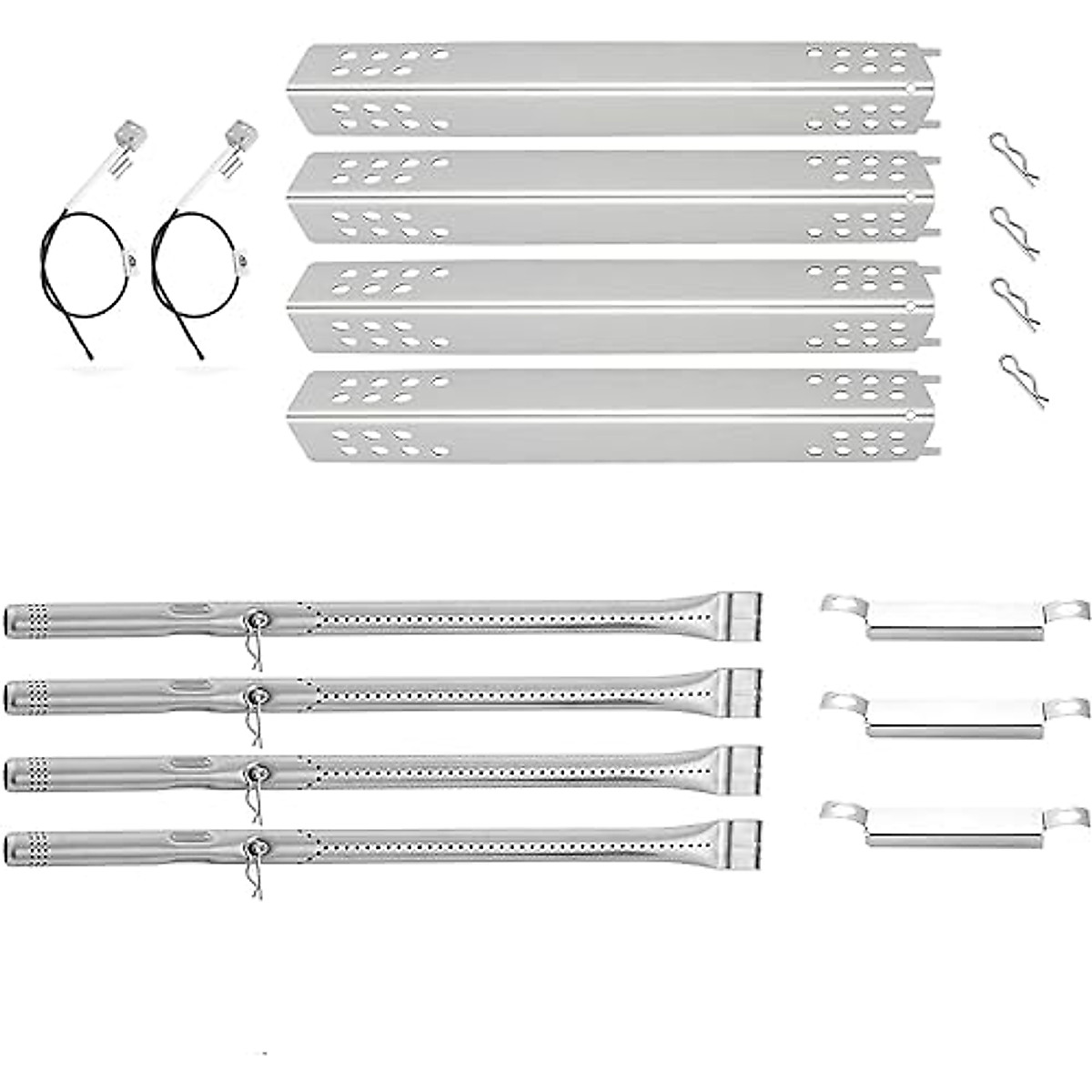 463347017 463342119 Grill Burner Heat Plates Replacement Parts for Charbroil 4 Burner 463377319 463376217 463376017 G470-0004-W1A Heat Tent G470-5200-W1 Char-broil Grill Parts Burner Tube Igniter Kit