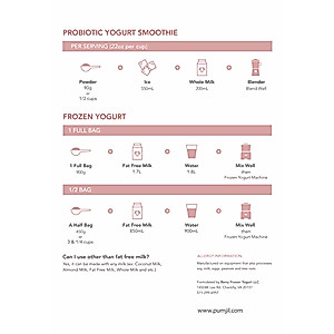 Pumjil Ice Cream Mix, Probiotic Soft Serve Ice Cream Mix, Ideal for Frozen Yogurt and Smoothies, 59 servings per Box Soft Serve Mix, Net WT 1.98lbs(Strawberry)