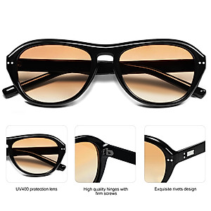 VANLINKER Retro Aviator Round Sunglasses for Women Men Trendy 90s Vintage Sun Glasses VL9808