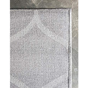 Unique Loom Trellis Frieze Collection Area Rug - Rounded (8' x 10', Light Gray/ Ivory)