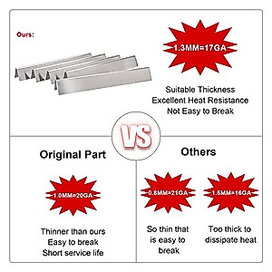 QuliMetal SUS304 Grill Burner and 7620 Flavor Bars for Weber Genesis 300 Series (2011-2016), Genesis E310 E320 E330 S310 S320 S330 Gas Grills with Front Control Panel