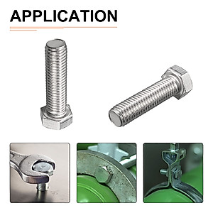 DTGN M12x45mm(DxH) Hex Bolts - 8Pack - Good for Machine Tools - 304 Stainless Steel Hexagon Head Screws